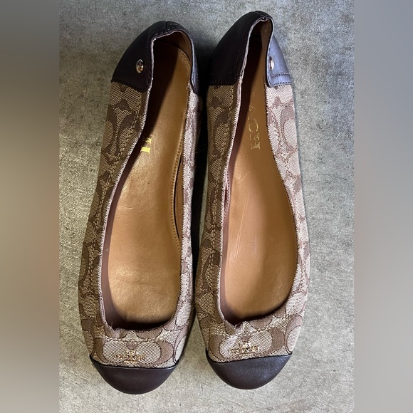 Coach | Shoes | Coach Signature Canvas Ballet Flat Shoes Womens Size 85 ...